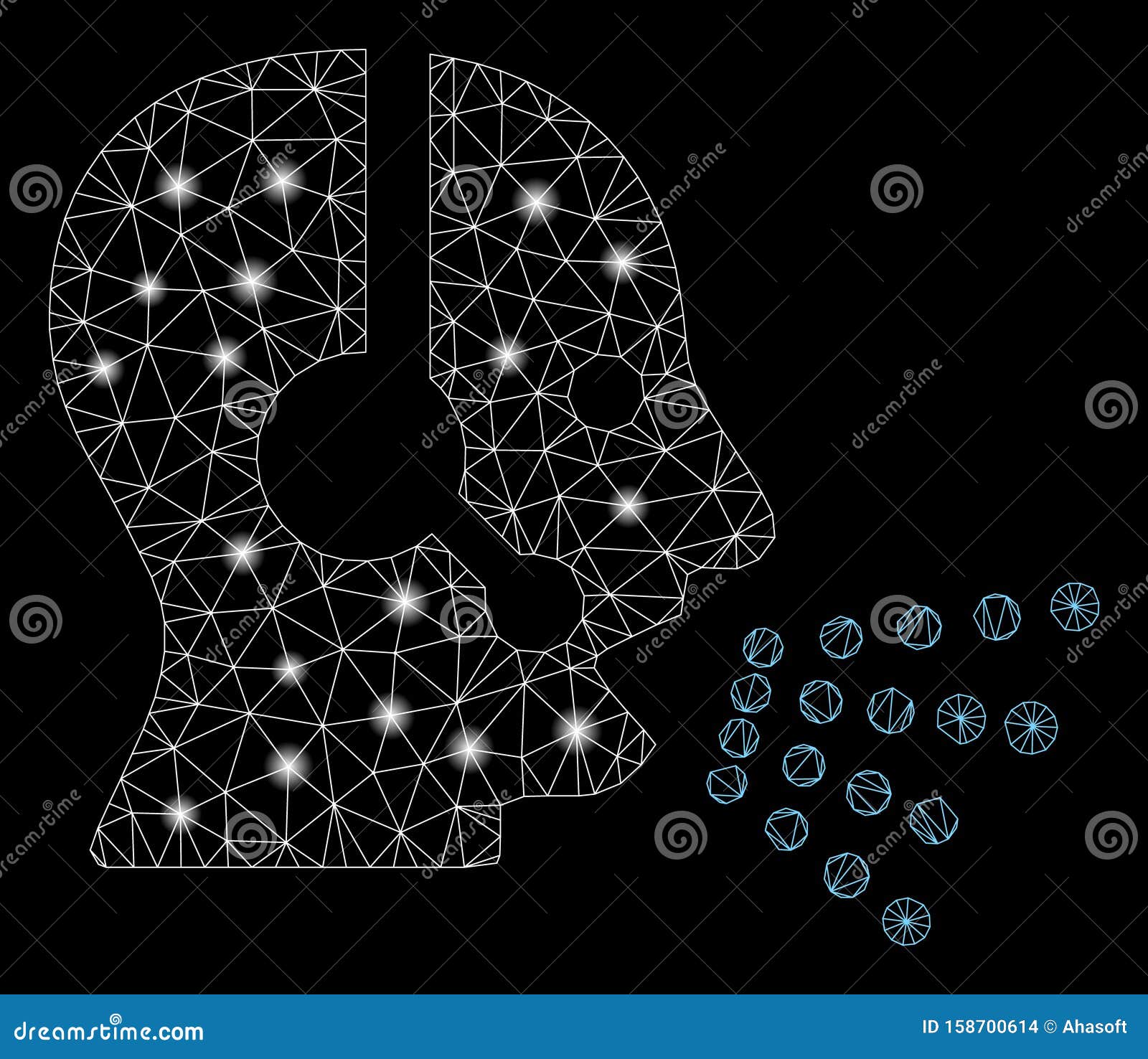 Glowing Mesh 2D Operator Speech with Flare Spots Stock Vector ...
