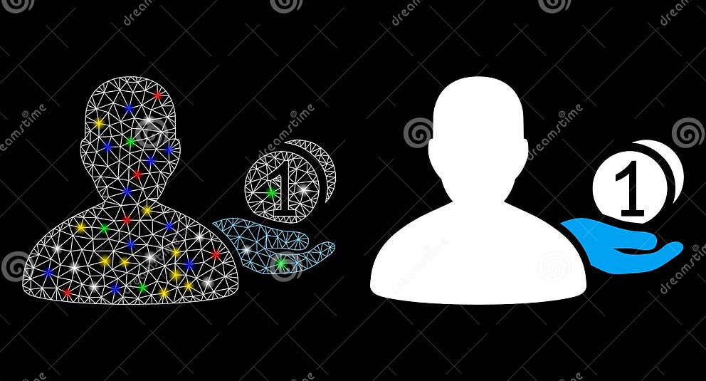 Flare Mesh Wire Frame Panhandler Icon with Flare Spots Stock ...