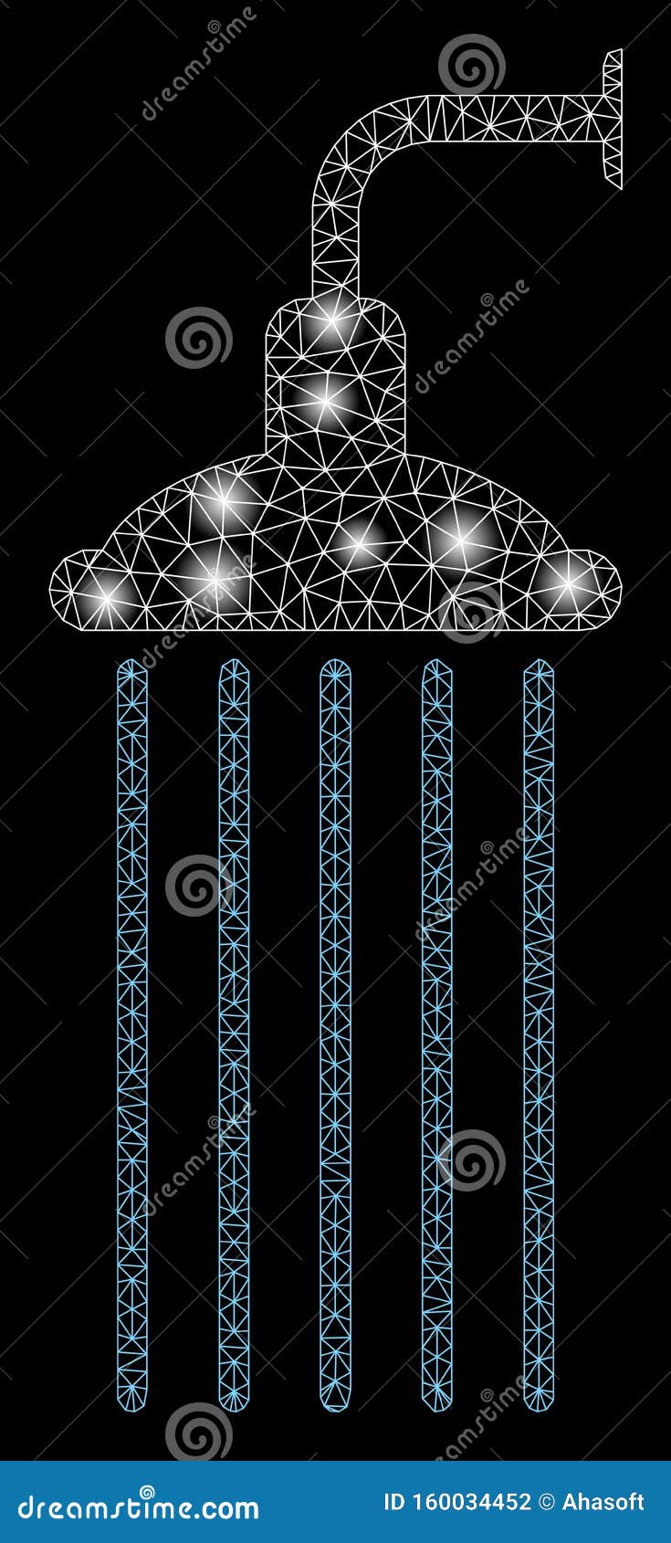Flare Mesh Wire Frame Shower with Flare Spots Stock Vector ...