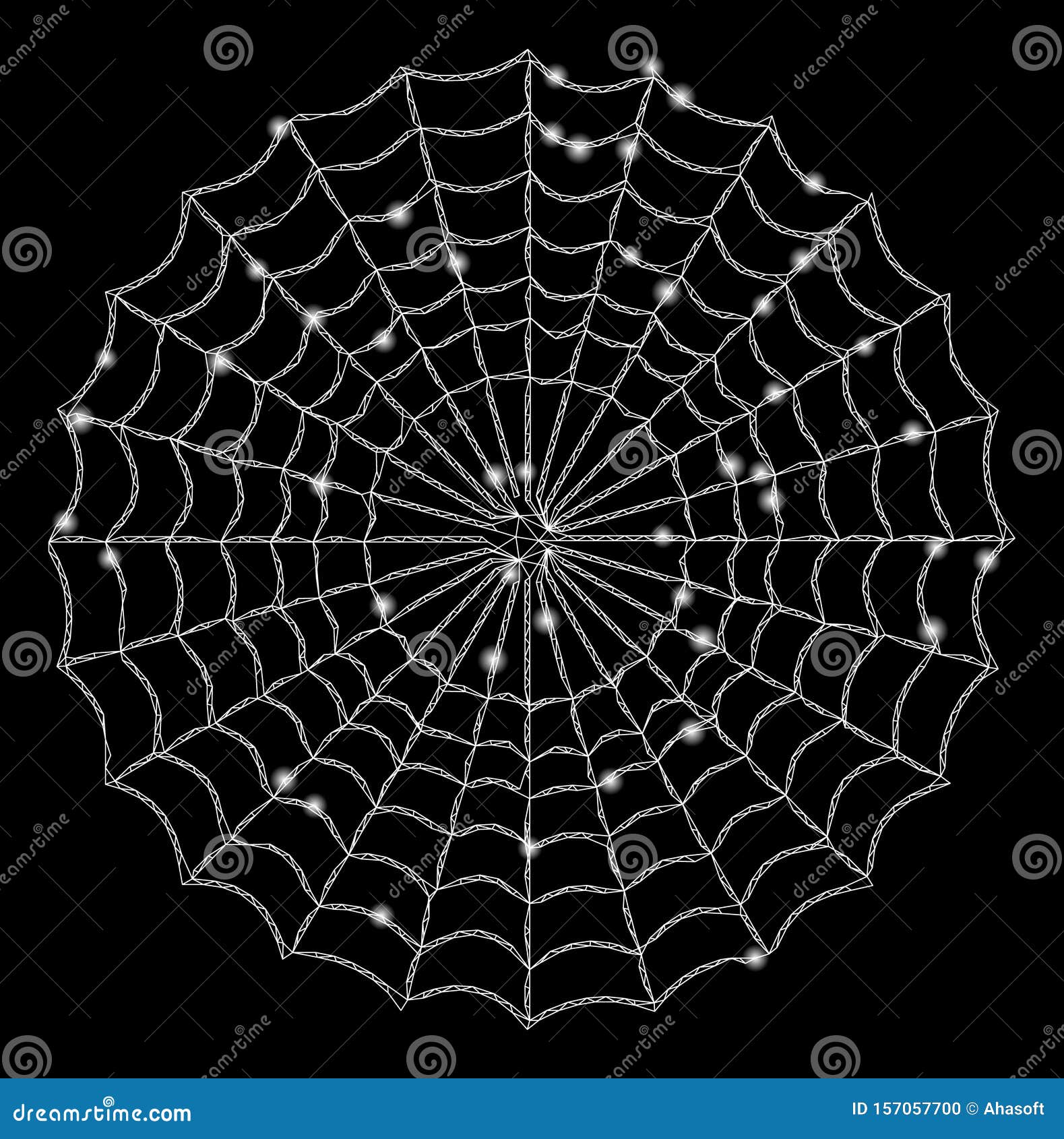 Flare Mesh 2D Spider Web with Flare Spots Stock Vector - Illustration ...