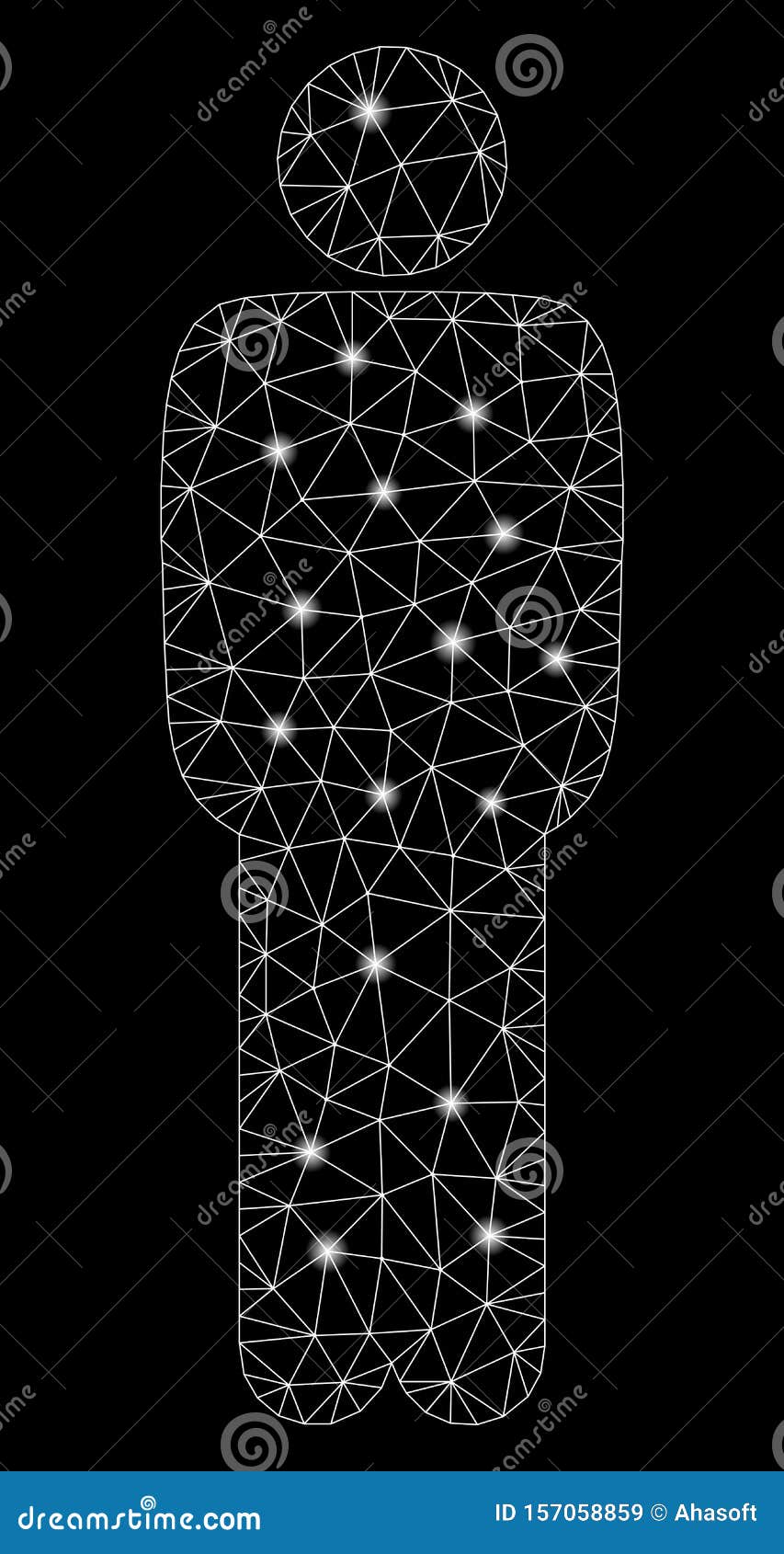 Flare Mesh 2D Standing Man with Flare Spots Stock Vector - Illustration ...