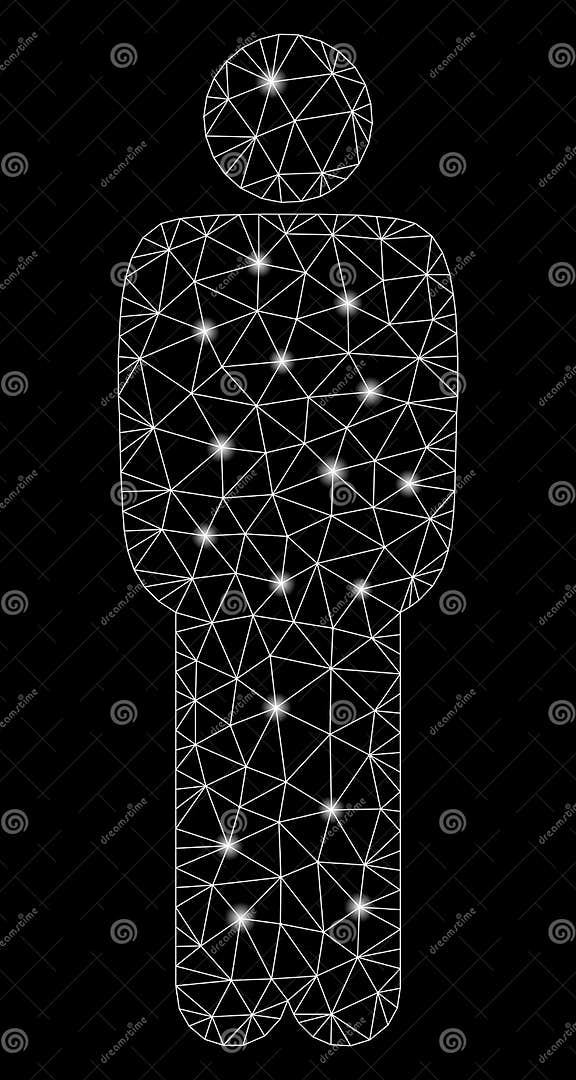 Flare Mesh 2D Standing Man with Flare Spots Stock Vector - Illustration ...