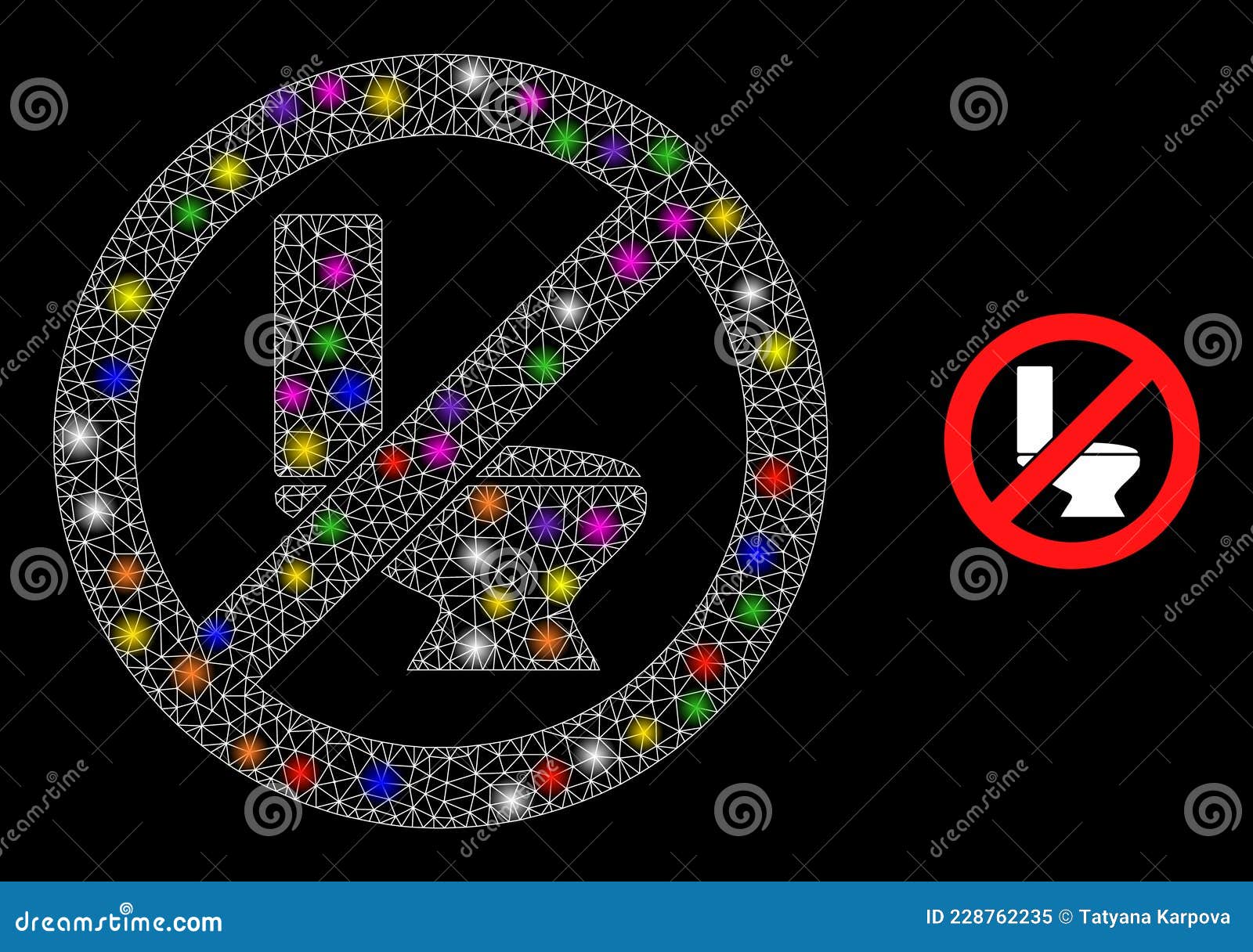 Stop Toilet Is Clogged. It Is Forbidden To Use Toilet. Prohibition Sign ...