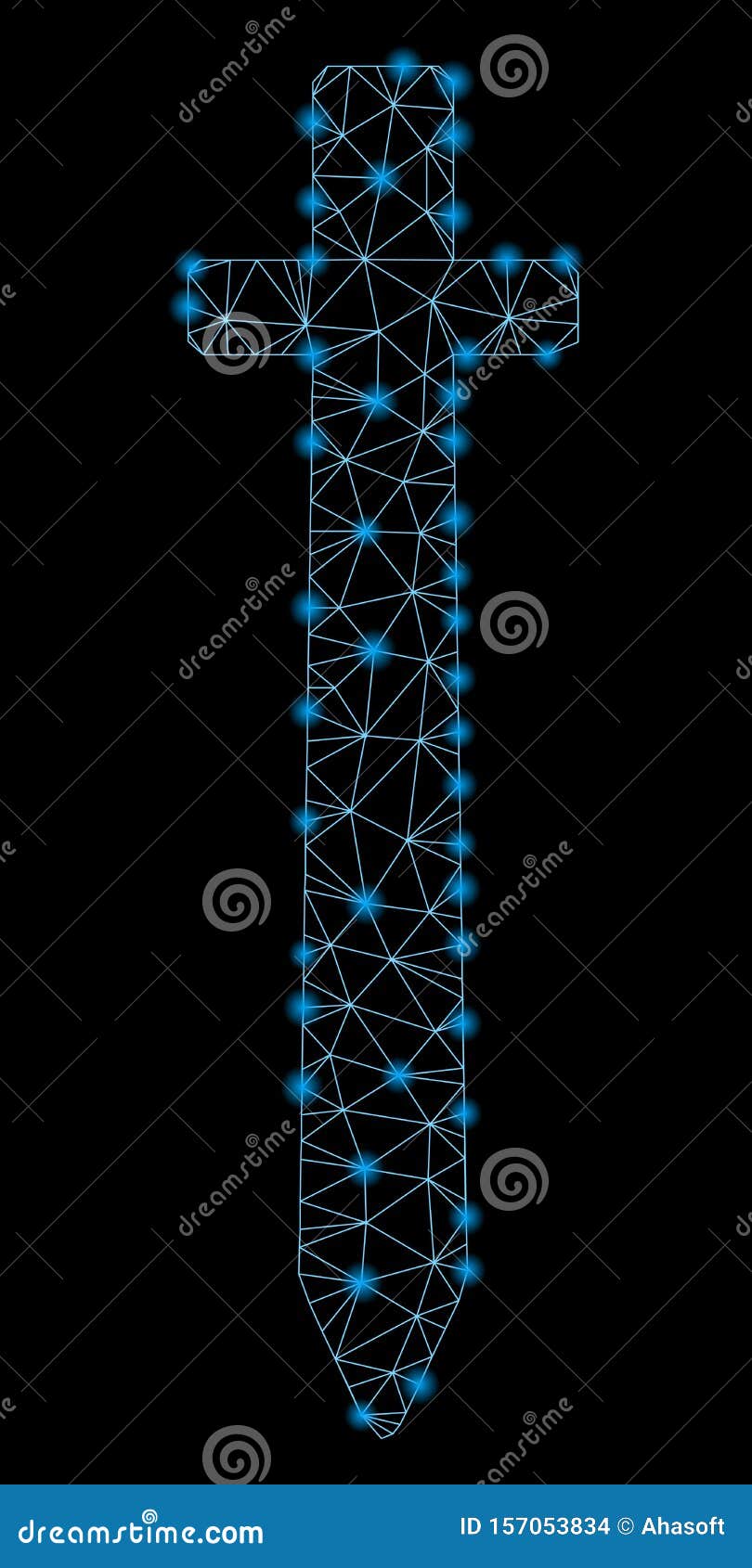 Flare Mesh Wire Frame Symbolic Sword with Flare Spots Stock Vector ...