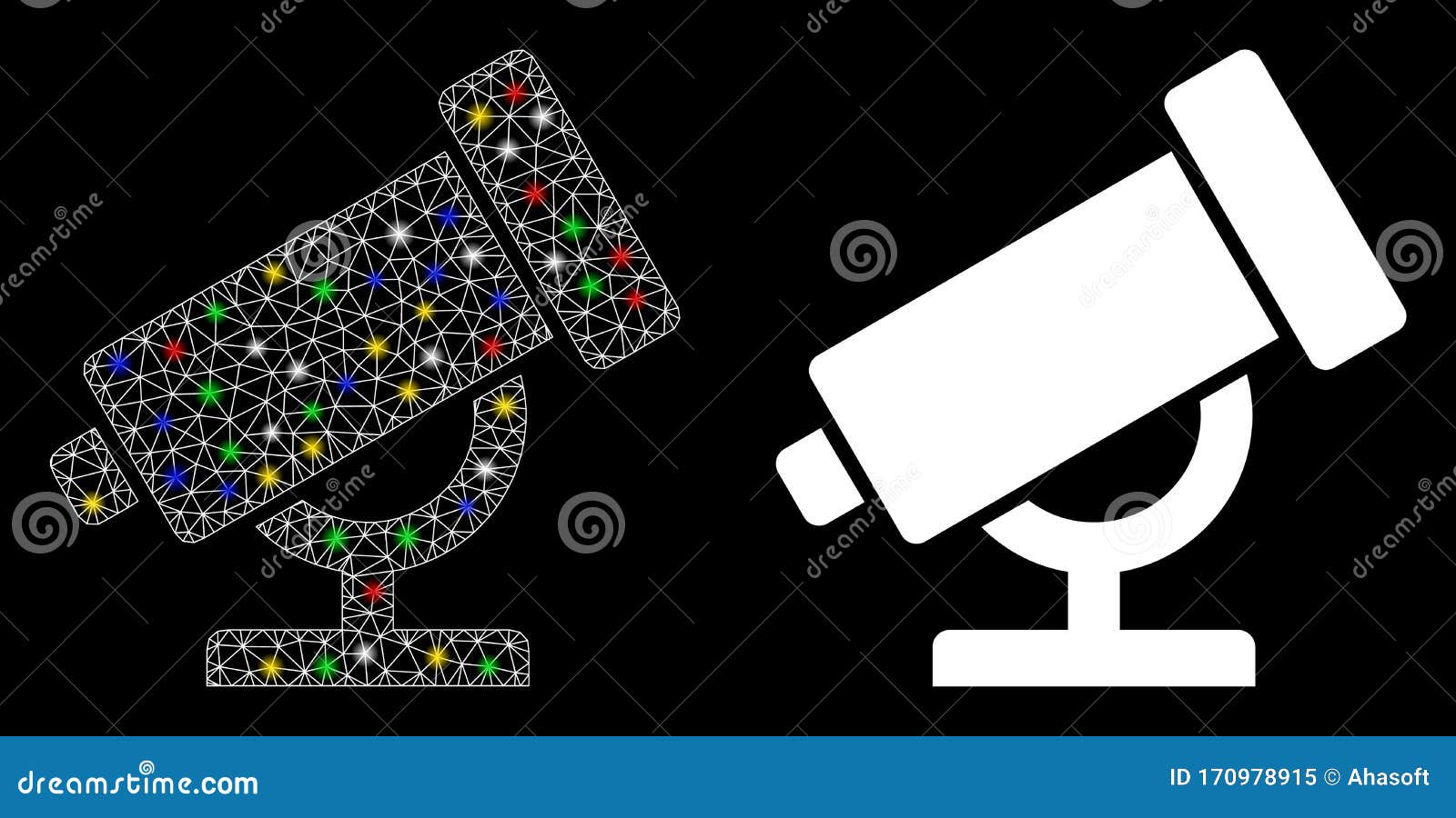 Flare Mesh 2D Telescope Icon with Flare Spots Stock Vector ...