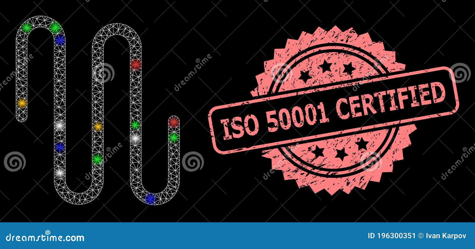 Scratched ISO 50001 Certified Stamp Seal and Mesh Pipe with Glitter ...