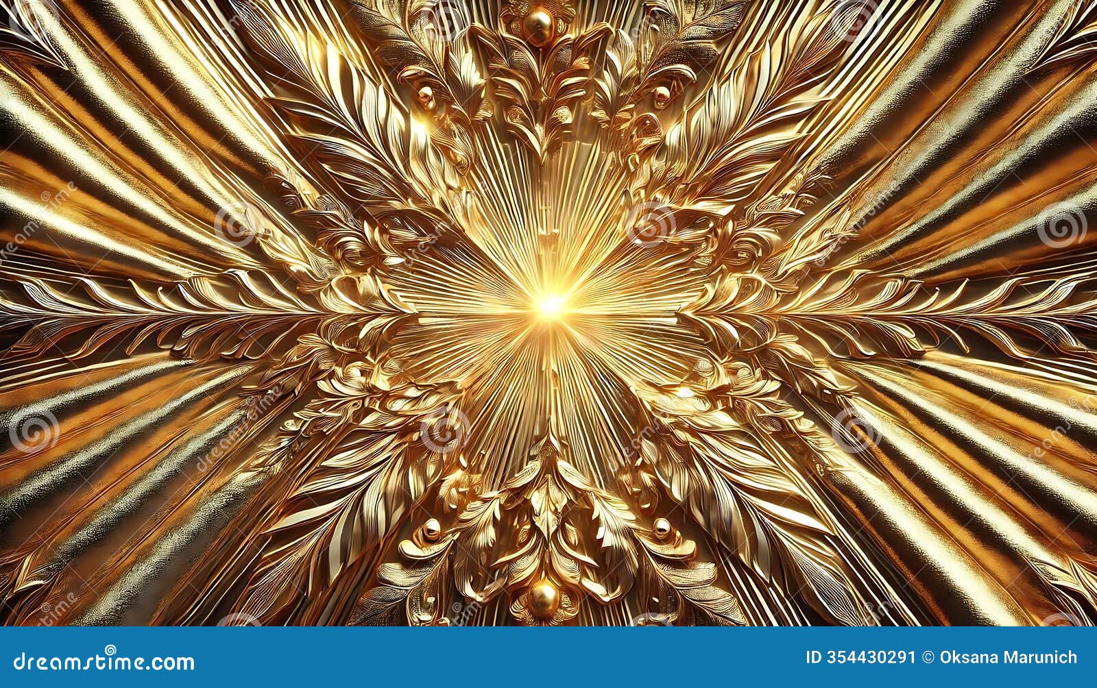 Glowing Metallic Gold Foil Texture with Subtle Sunburst Reflective ...