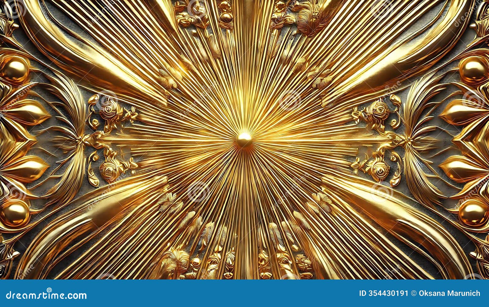 Glowing Metallic Gold Foil Texture with Subtle Sunburst Reflective ...