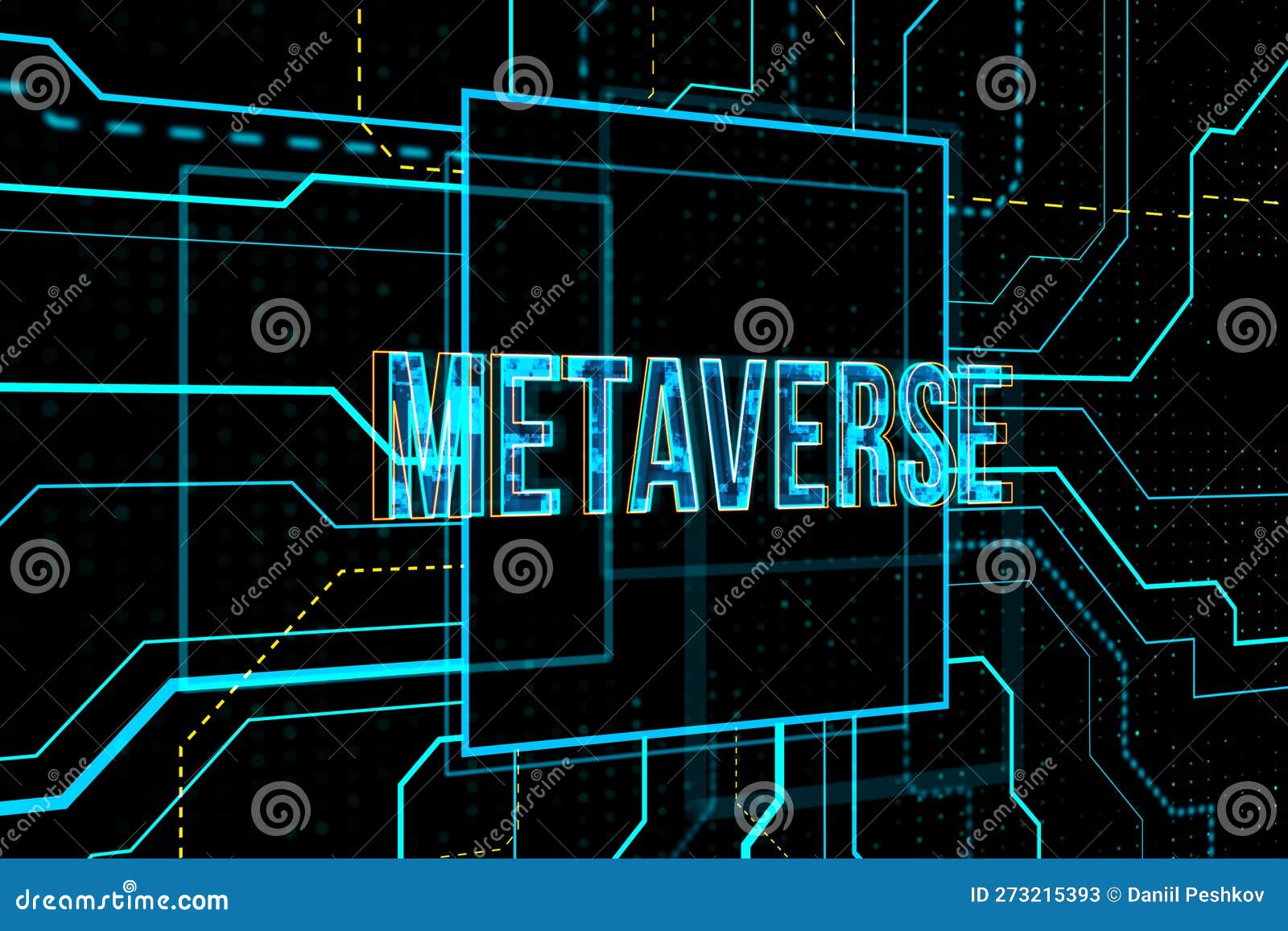 Glowing Metaverse Text on Tech Backdrop. Digital World and Future ...