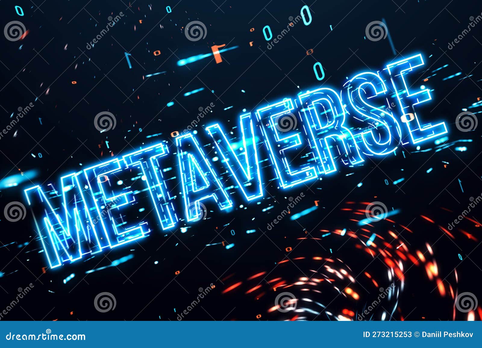 Glowing Metaverse Text on Tech Background. Digital World and Future ...