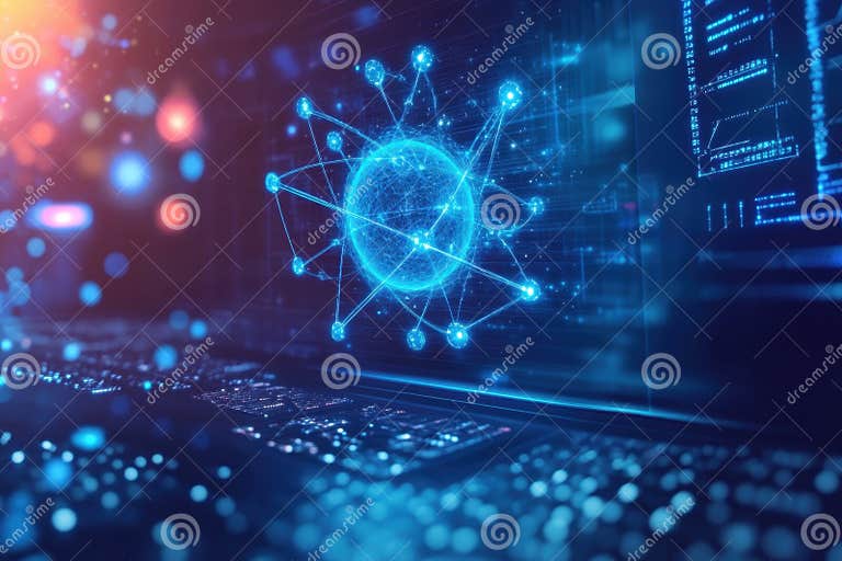 Digital Representation of a Molecular Structure on a Futuristic ...