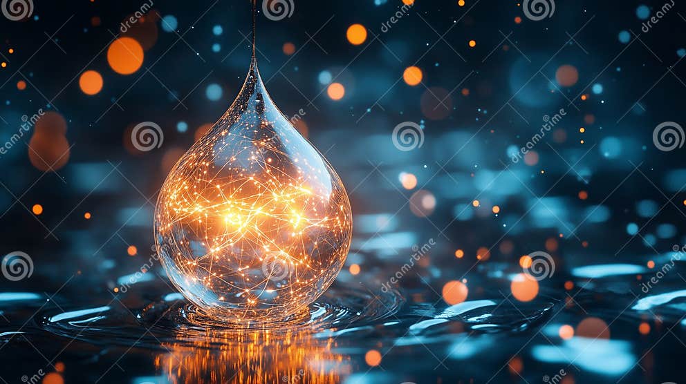 Glowing Molecular Structures in a Glass Sphere Stock Photo - Image of ...