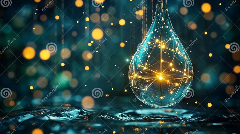 Glowing Molecular Structures Inside a Glass Sphere Stock Photo - Image ...