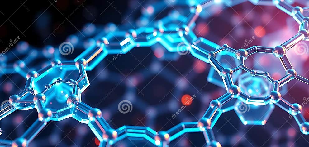 Glowing Molecules Dance in Cosmic Symphony Stock Photo - Image of macro ...