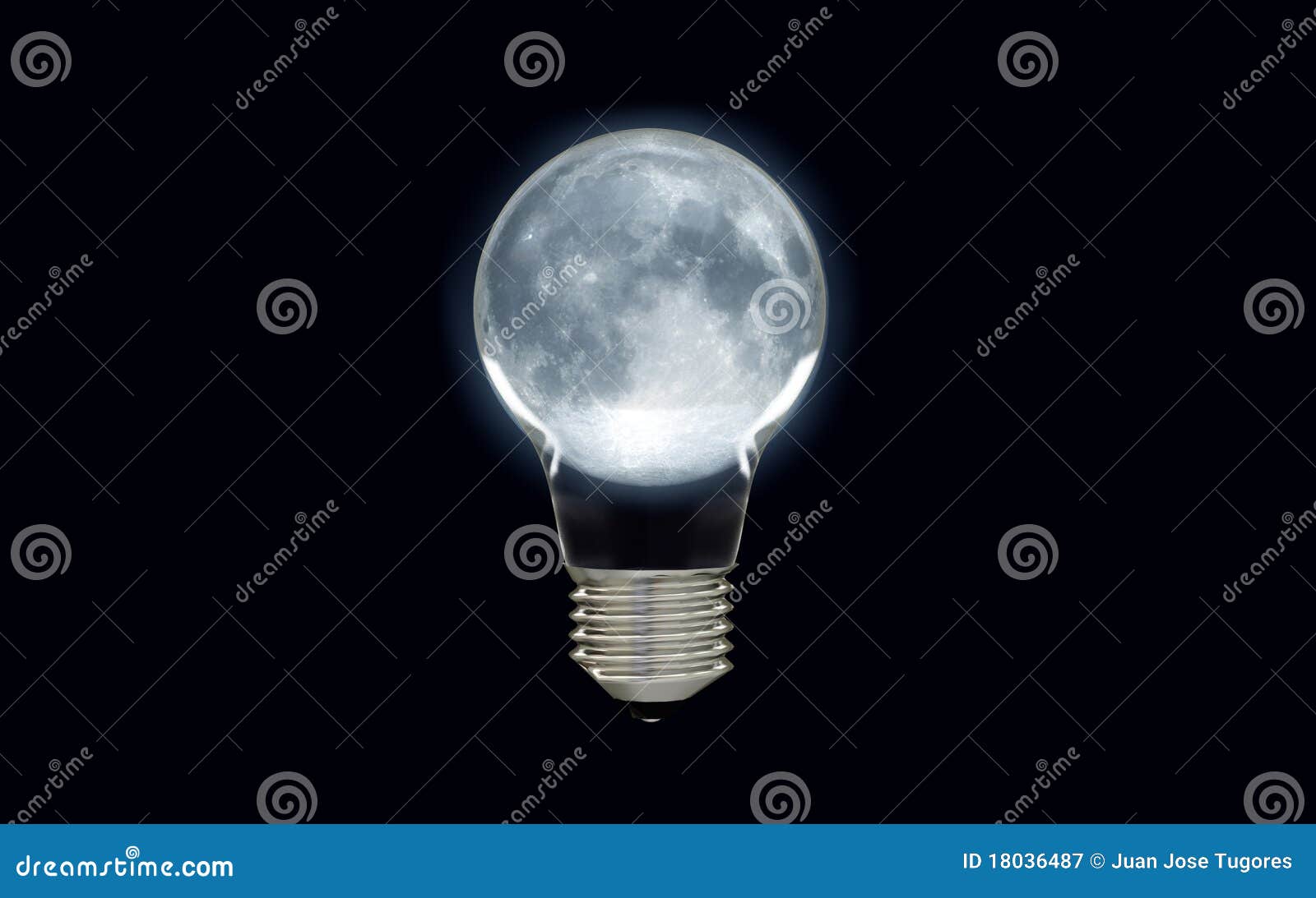 Glowing moon light bulb stock image. Image of lamp, idea - 18036487