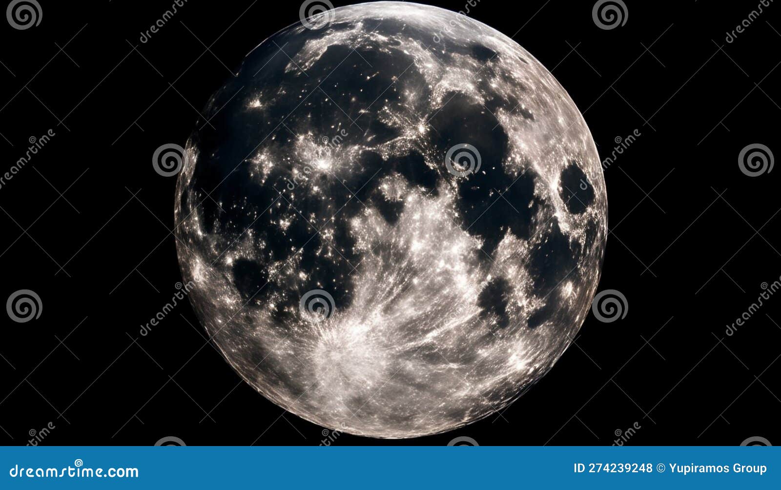 Glowing Moonlight Illuminates Orbiting Planet Sphere in Space Generated ...