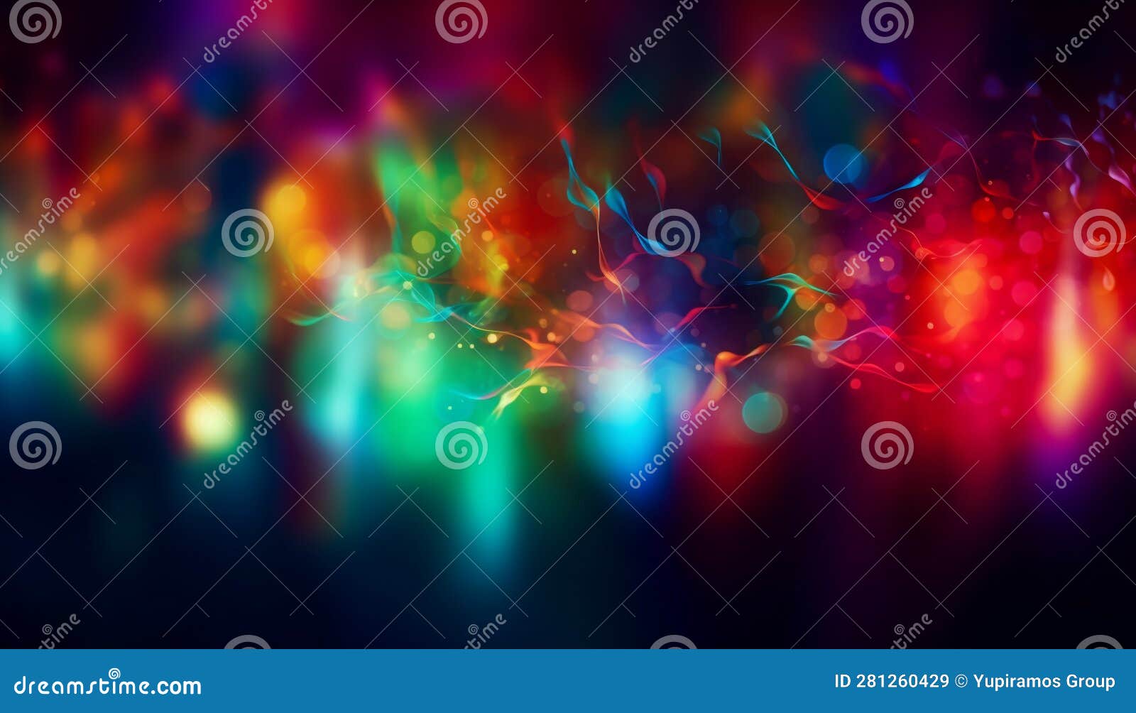Glowing Multi Colored Backdrop with Defocused Abstract Circles ...