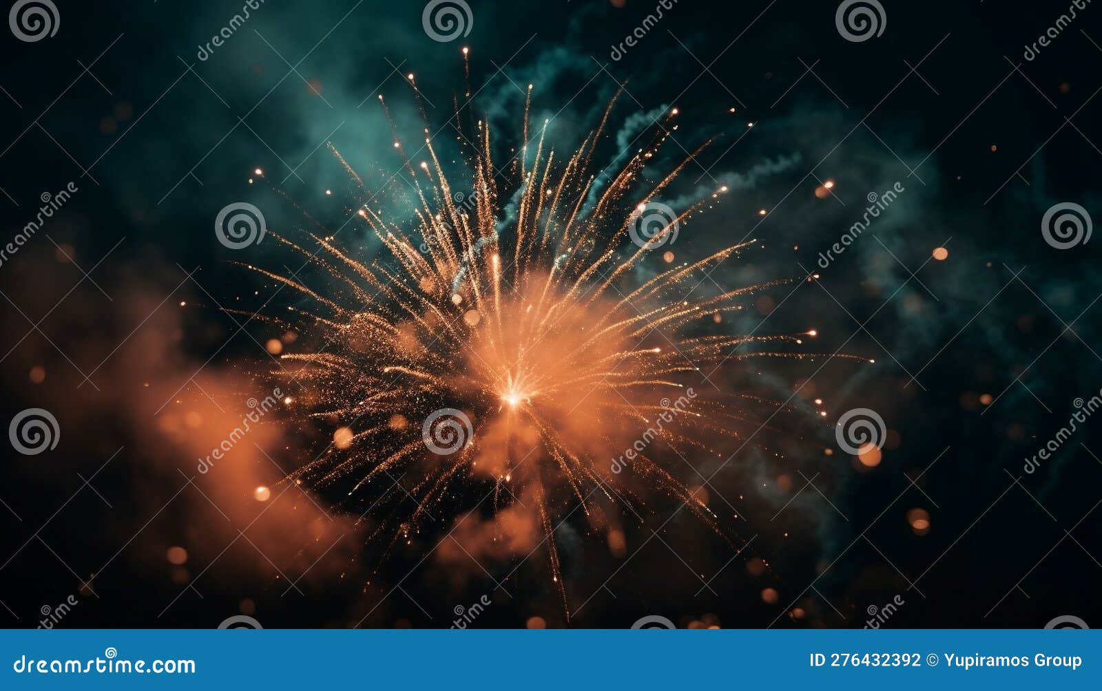 Glowing Multi Colored Fireworks Exploding in Celebration Generated by ...