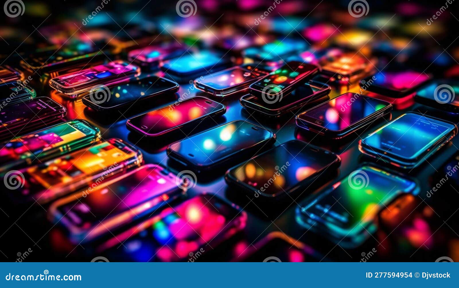 A Glowing, Multi Colored Pill in a Row, Illuminated by Technology ...