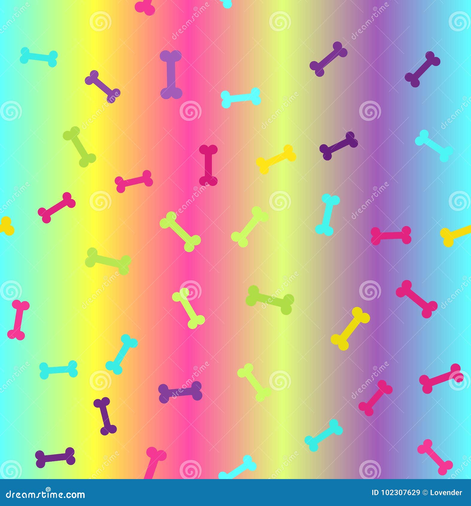 Glowing Multicolor Bone Pattern. Seamless Vector Background Stock ...