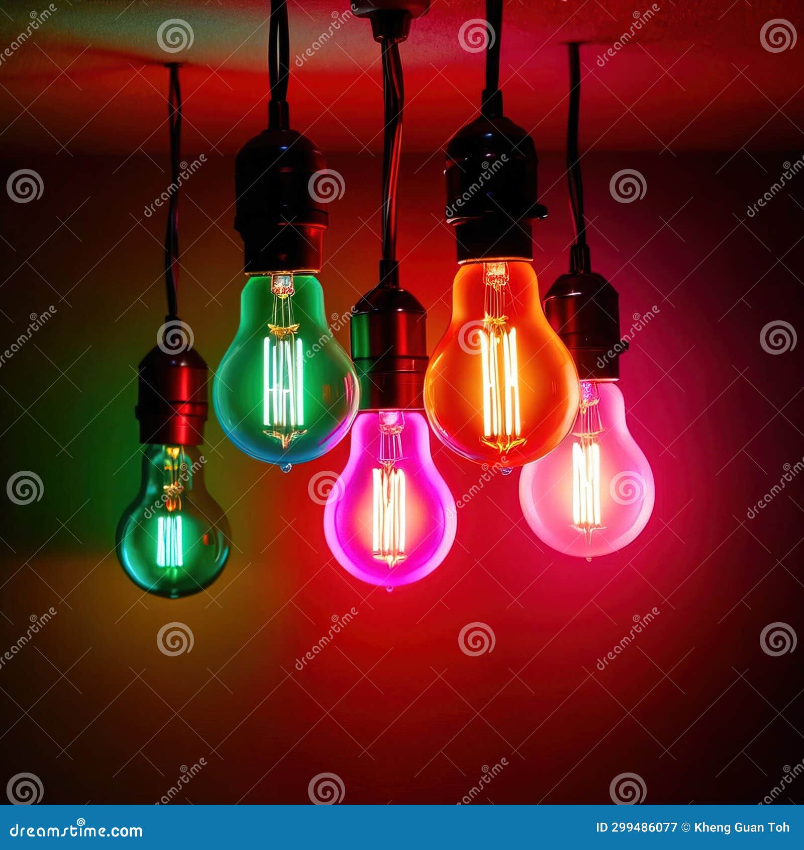 Glowing Multicolored Lightbulbs Indicating Diversity and Creative Ideas ...