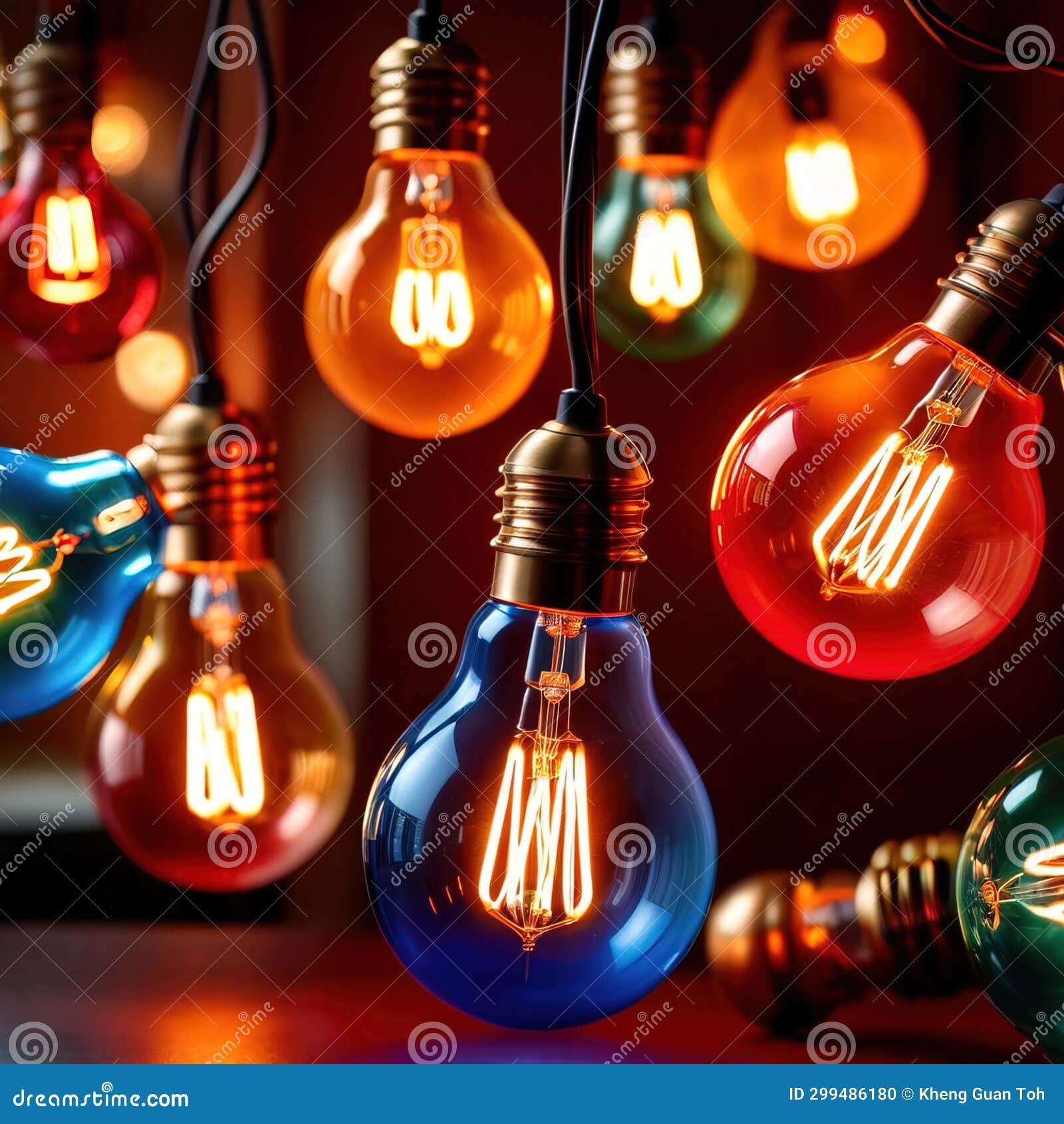 Glowing Multicolored Lightbulbs Indicating Diversity and Creative Ideas ...