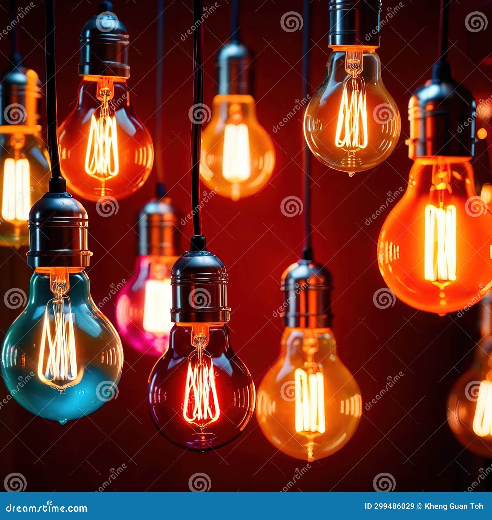 Glowing Multicolored Lightbulbs Indicating Diversity and Creative Ideas ...