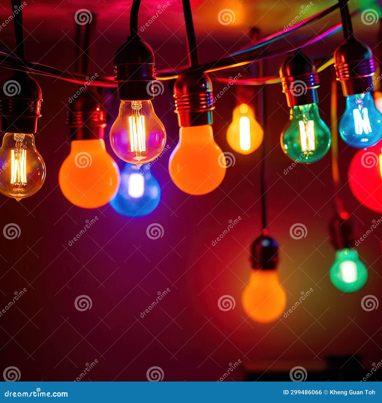Glowing Multicolored Lightbulbs Indicating Diversity and Creative Ideas ...