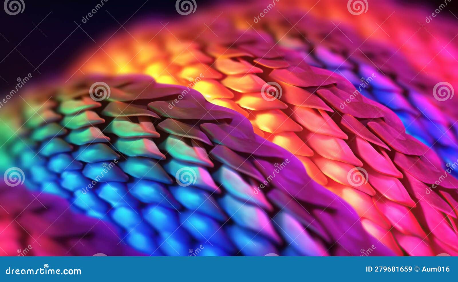 Glowing Multicolored Neon Snake Scales Stock Illustration ...