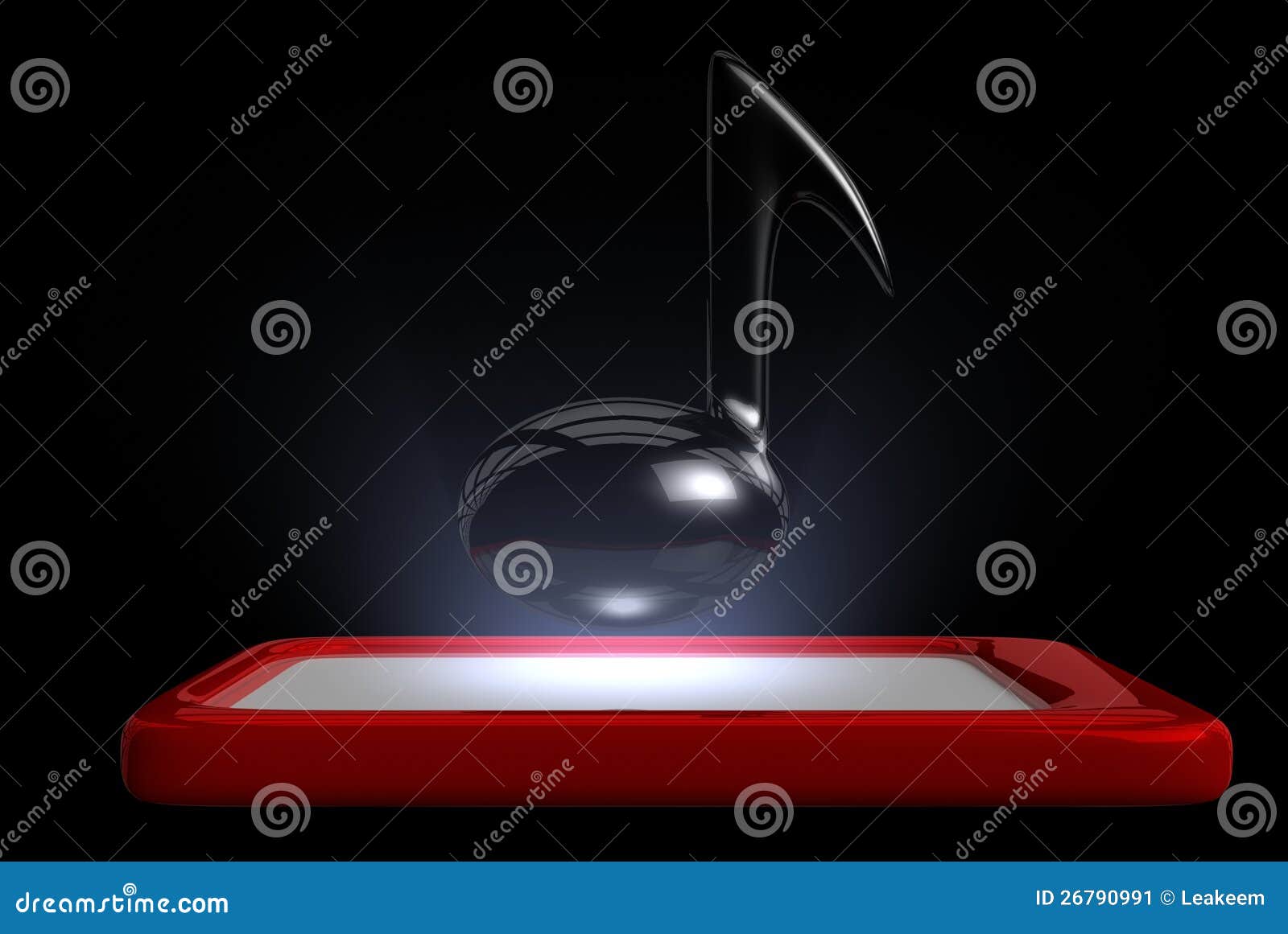 Glowing Music Note on Top of a Touch Pad Stock Illustration ...