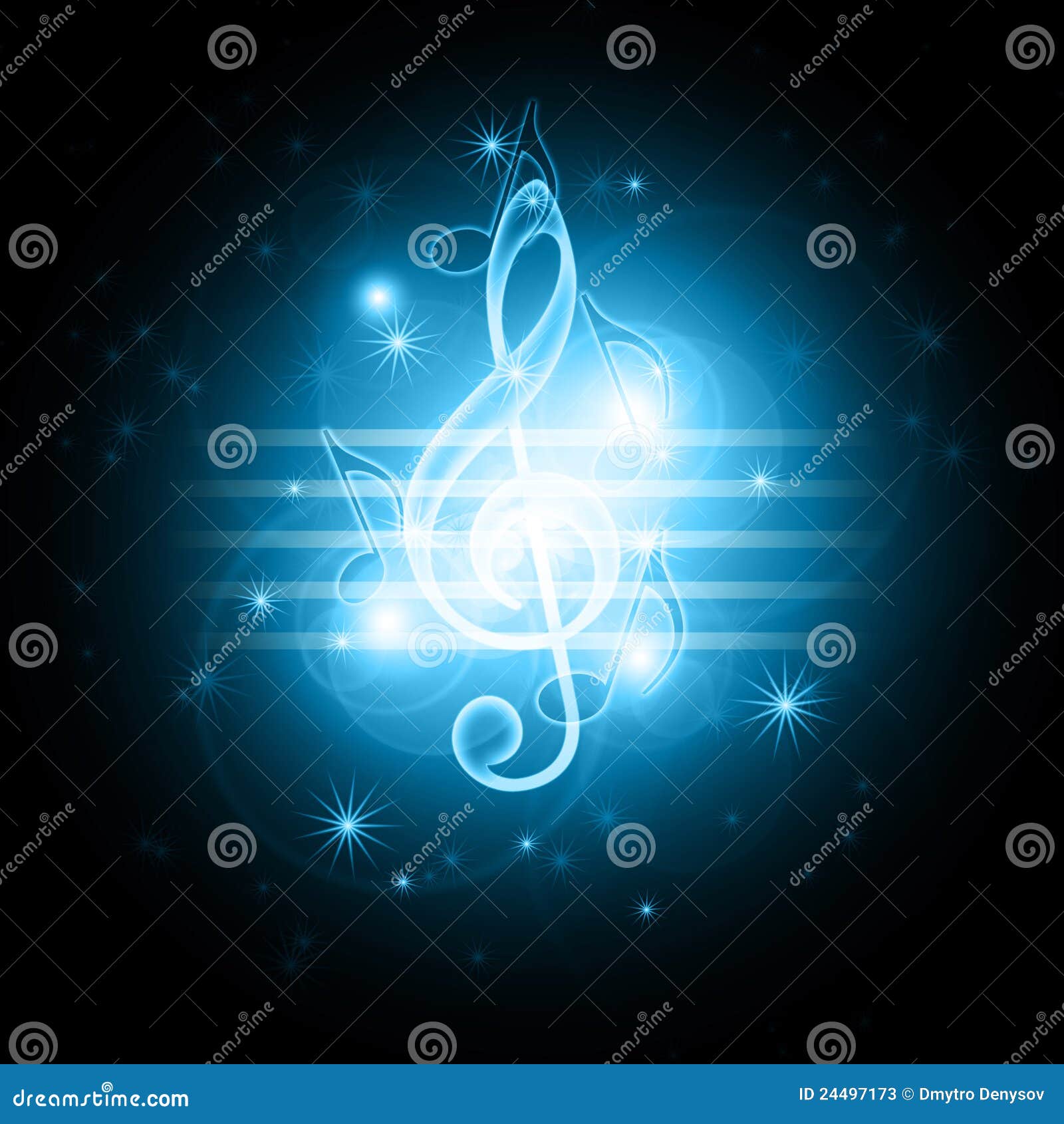 Glowing musical symbols stock illustration. Illustration of abstract ...