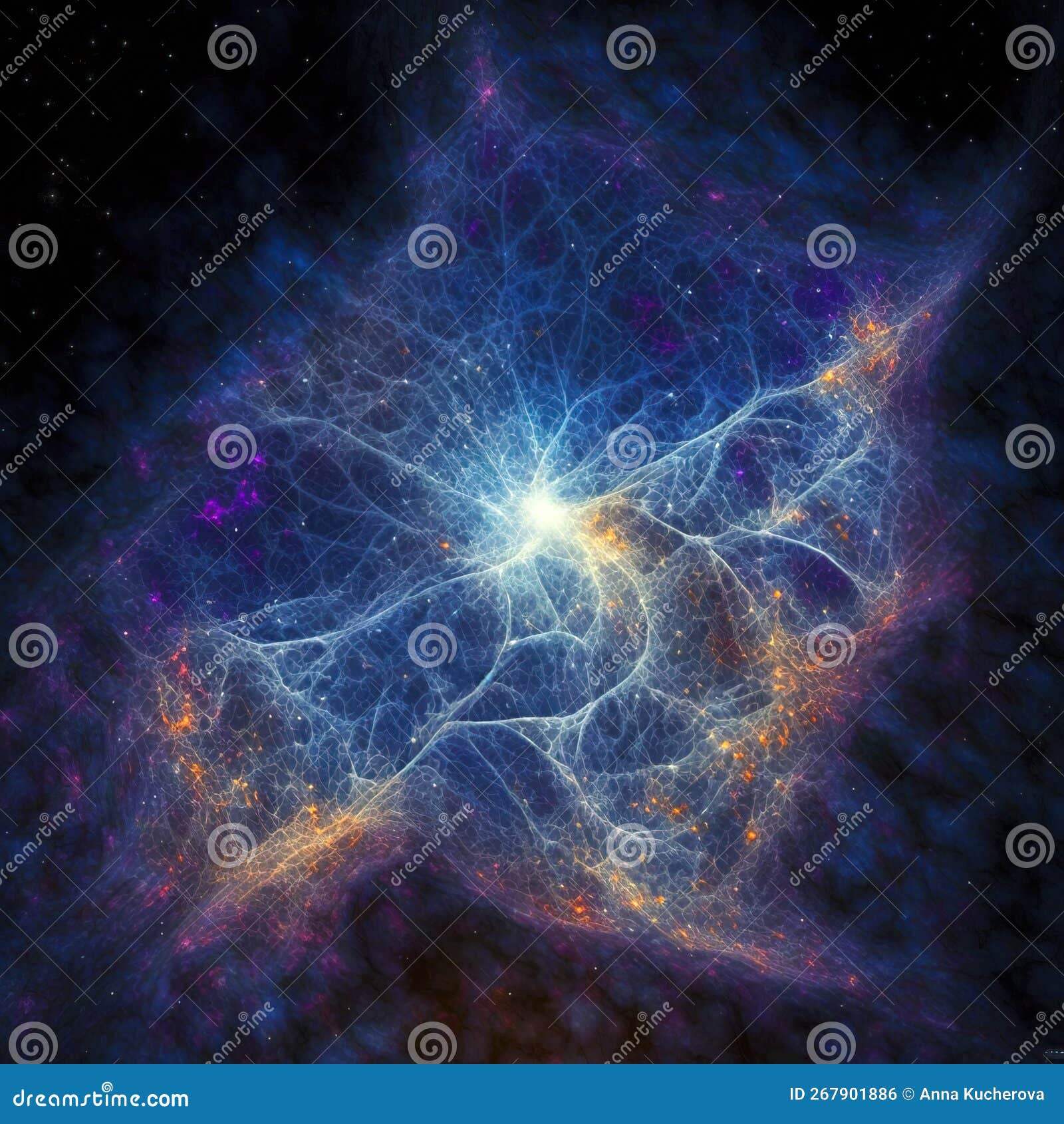 A Glowing Nebula in Deep Space with Intricate Patterns Resembling a ...