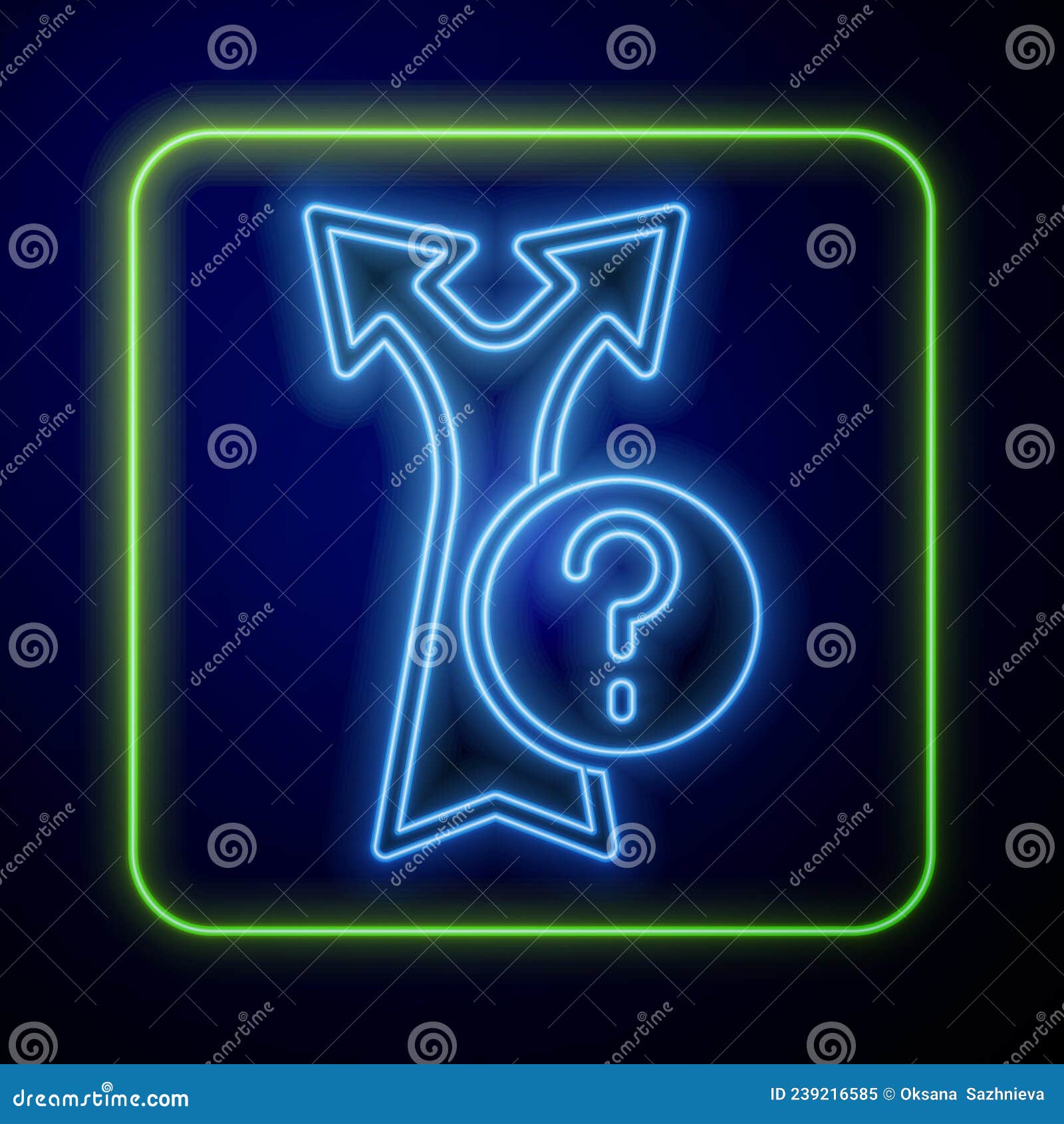Glowing Neon Arrow Icon Isolated on Blue Background. Direction ...