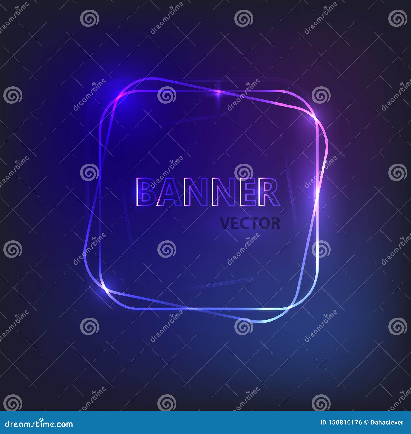 Glowing Neon Banner for Design. Vector Background Stock Vector ...