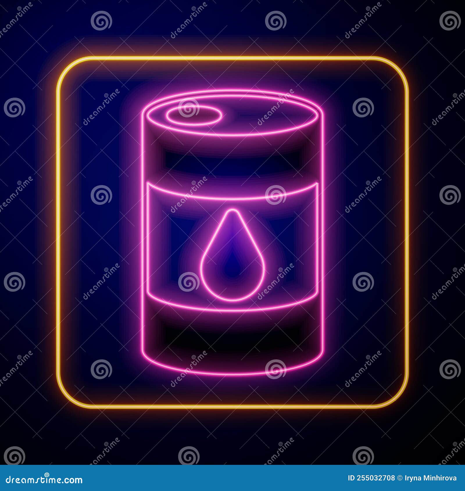 Glowing Neon Barrel Oil Icon Isolated on Black Background. Vector Stock ...
