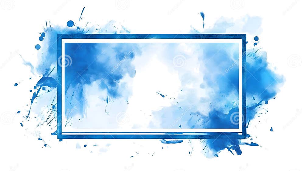 Glowing Neon Blue Rectangular Frame, Abstract Light Effect White ...