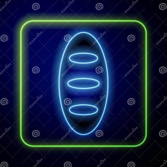 Glowing Neon Bread Loaf Icon Isolated on Blue Background. Vector Stock ...