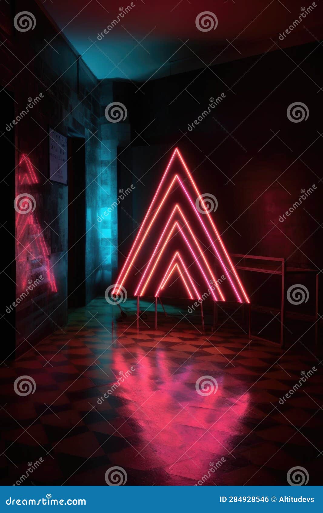 Glowing Neon Check Mark Sign in a Dark Room Stock Photo - Image of mark ...