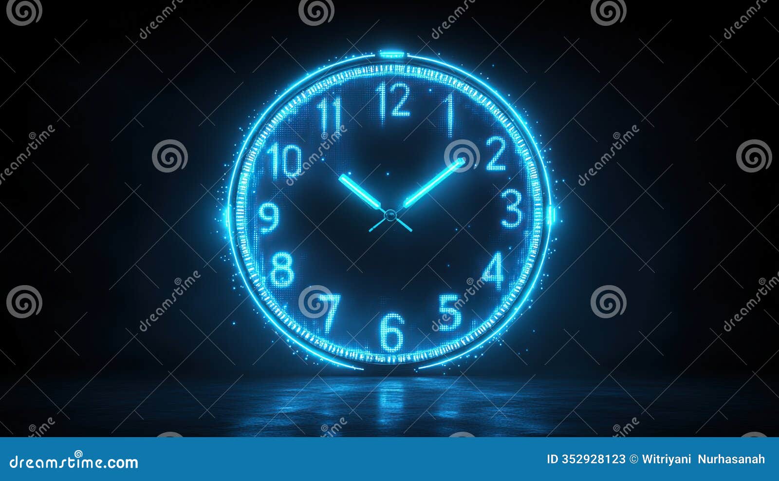 Clock Displaying Time With A Compass Design On The Face Stock Photo ...