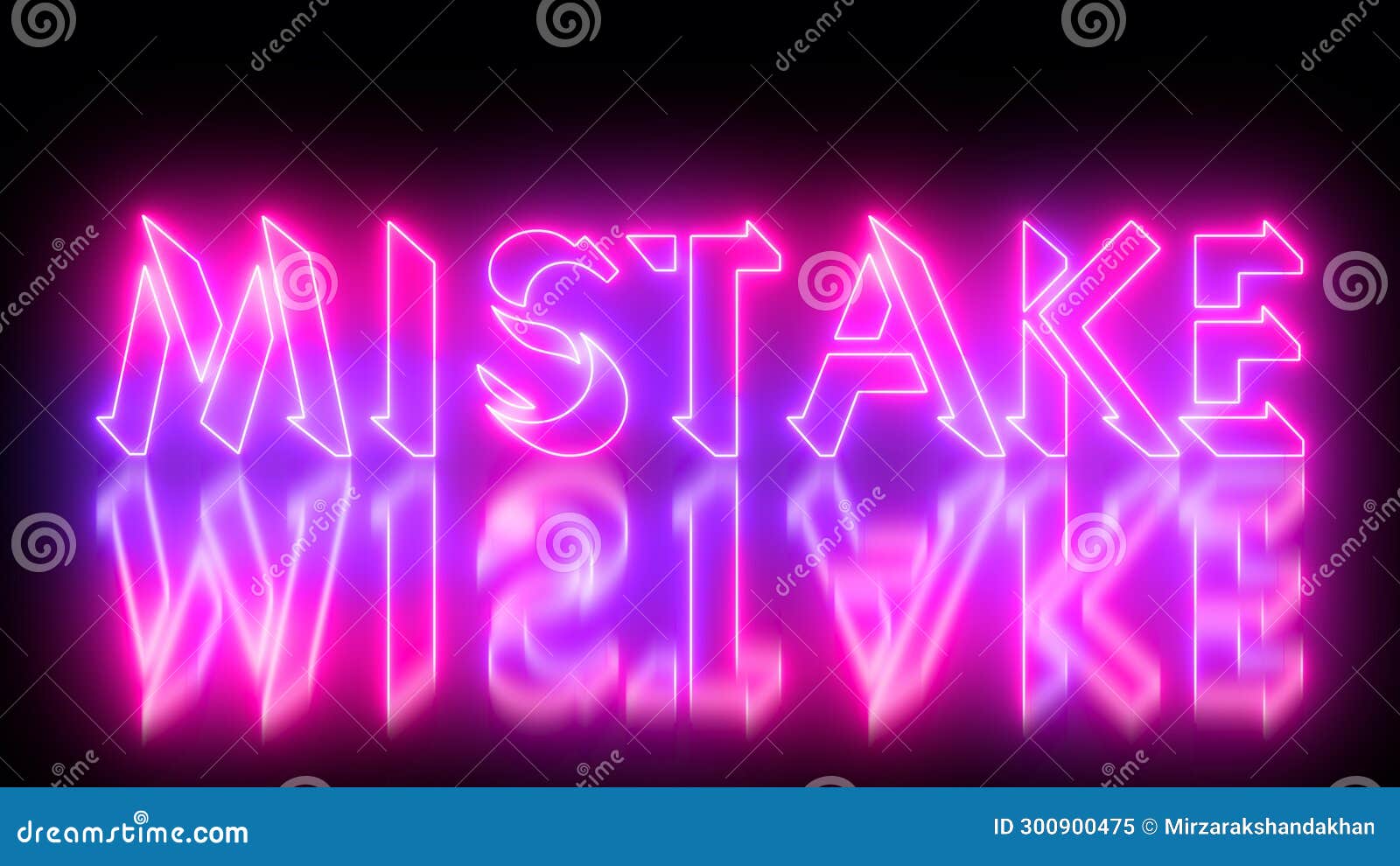 Glowing Neon-colored Mistake Text Illustration. Stock Illustration ... Glowing Neon-colored Mistake Text Illustration. Stock Illustration ...