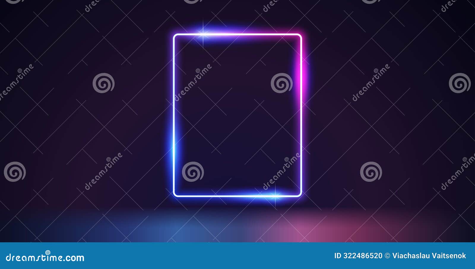 Glowing Neon Colorful Rectangle Frame Stock Illustration - Illustration ...