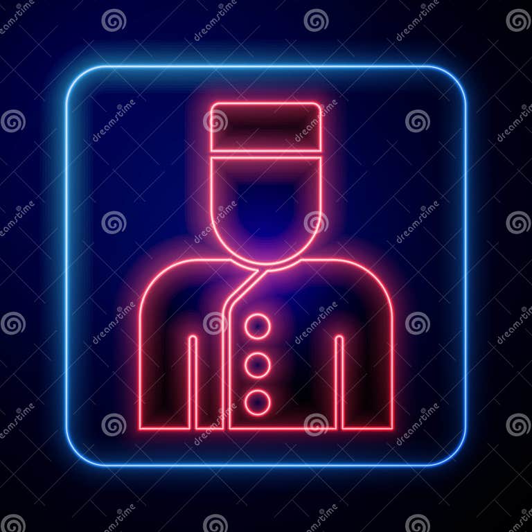 Glowing Neon Concierge Icon Isolated on Blue Background. Vector Stock ...
