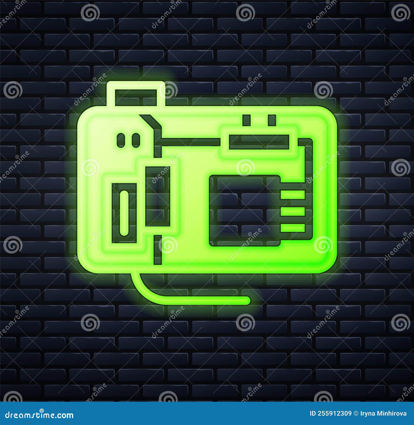 Glowing Neon Electronic Computer Components Motherboard Digital Chip ...