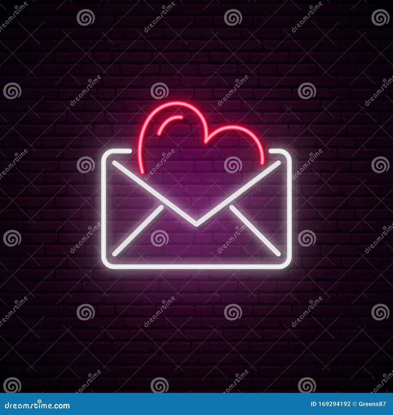 Glowing Neon Envelope with a Heart. Stock Vector - Illustration of ... Glowing Neon Envelope with a Heart. Stock Vector - Illustration of ...