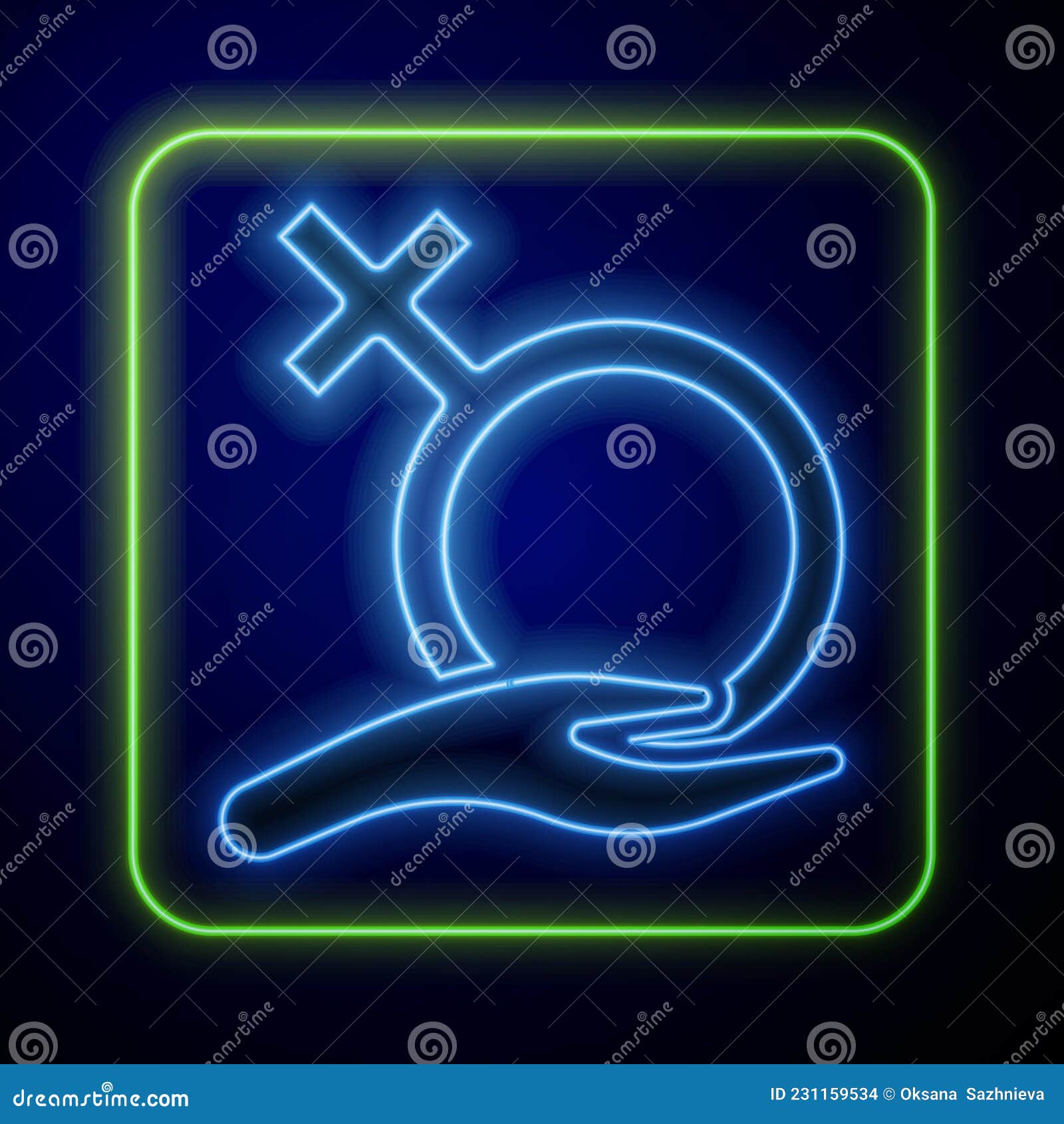 Glowing Neon Female Gender Symbol Icon Isolated on Blue Background ... Glowing Neon Female Gender Symbol Icon Isolated on Blue Background ...