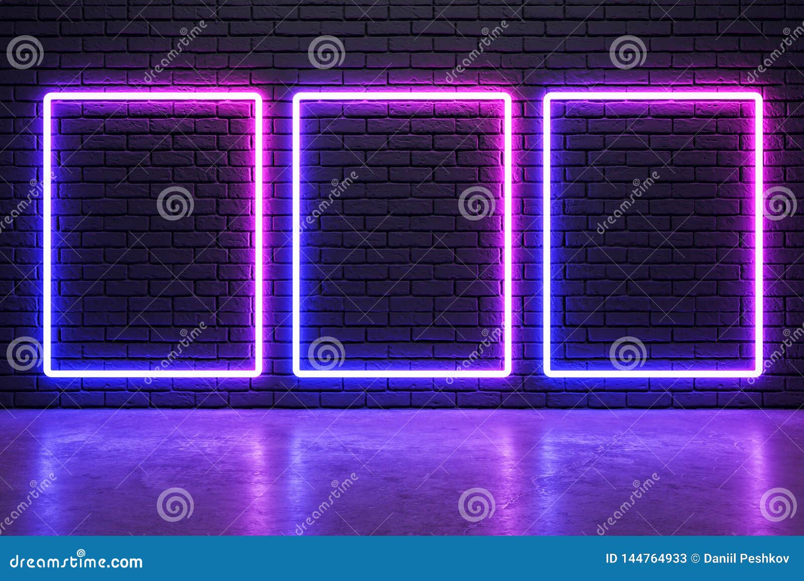 Glowing neon frames stock illustration. Illustration of design - 144764933