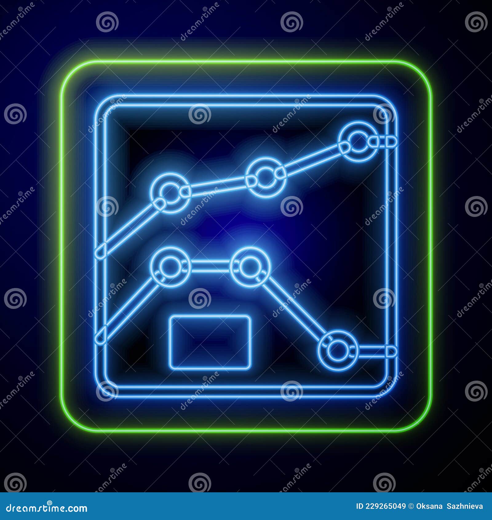 Glowing Neon Graph, Schedule, Chart, Diagram, Infographic, Pie Graph ...