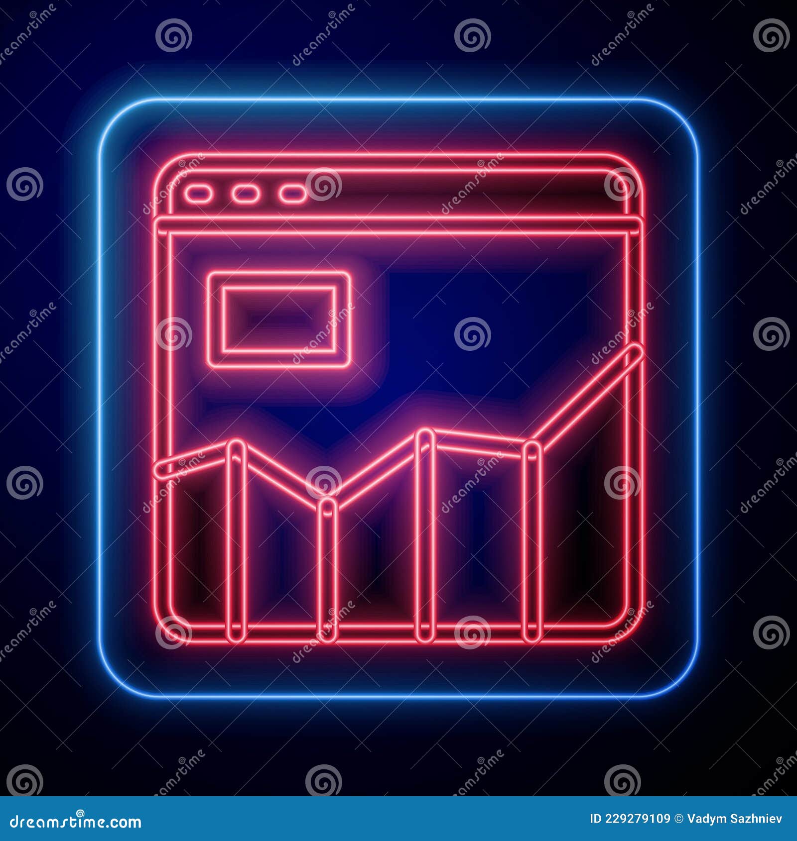 Glowing Neon Graph, Schedule, Chart, Diagram, Infographic, Pie Graph ...