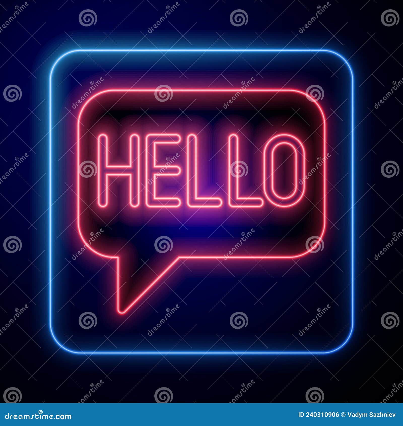 Glowing Neon Hello in Different Languages Icon Isolated on Black ...