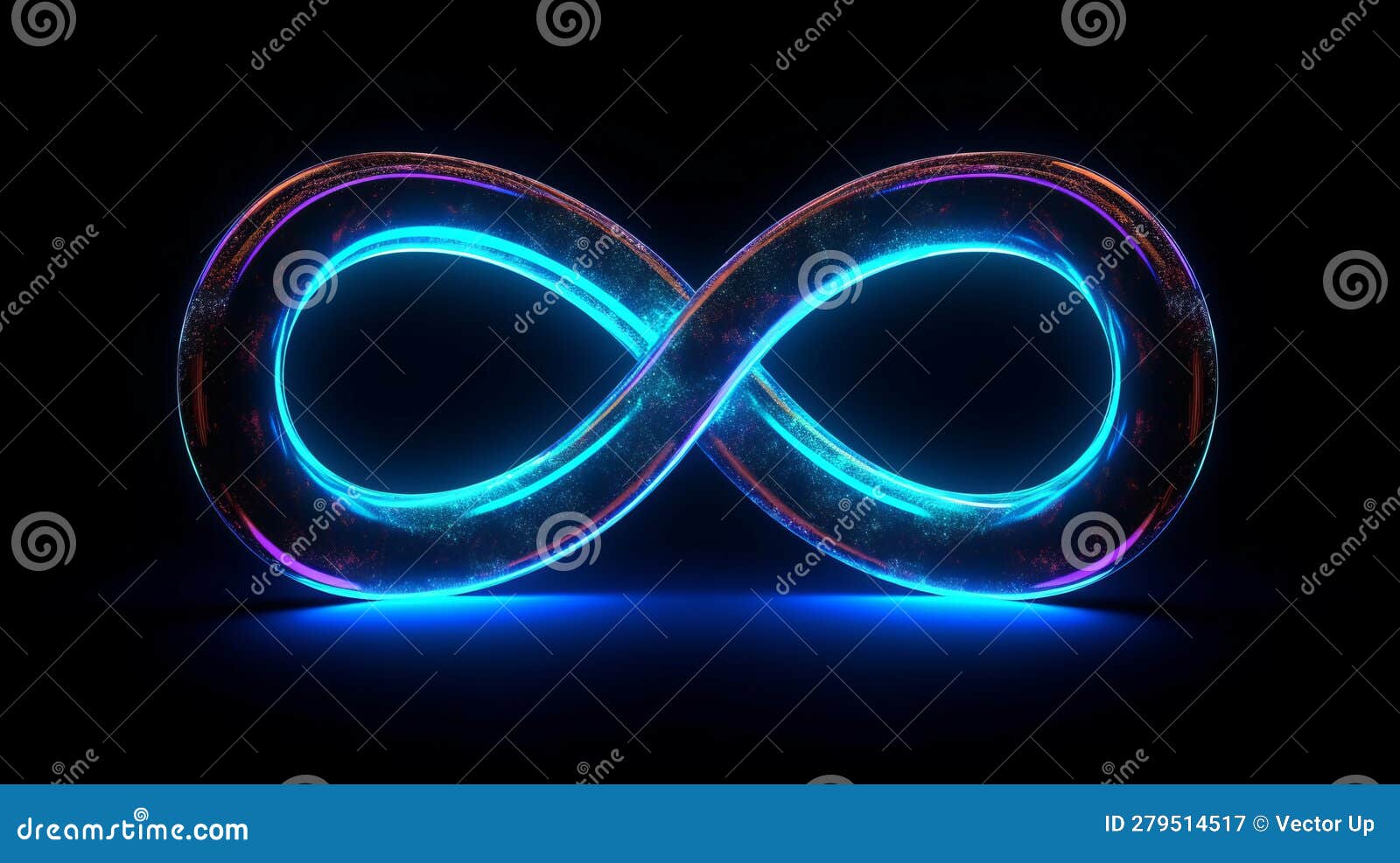 Glowing Neon Infinity Symbol. Generative AI Stock Illustration ...
